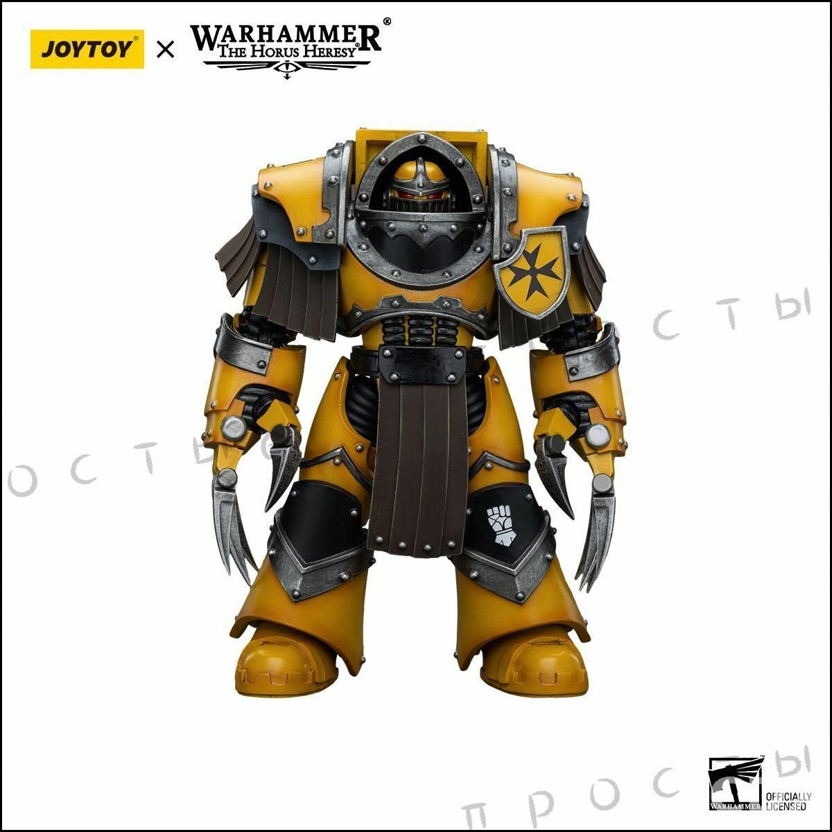 Эксклюзивная коллекционная фигурка JOYTOY из серии Warhammer 40K, изображающая бойца элитного отряда Cataphractii Terminator легиона Imperial Fists, вооруженного парой Lightning Claws