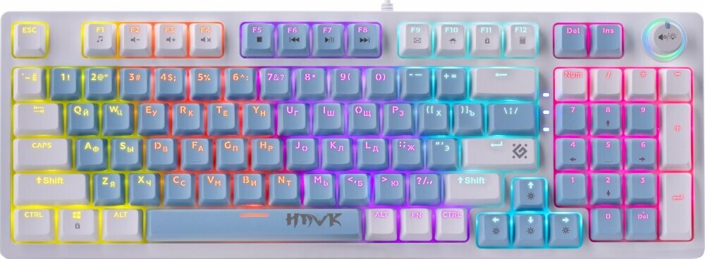 Defender Клавиатура Defender GK-418 Hawk 45422, механическая, подсветка, белый (USB) (ret)