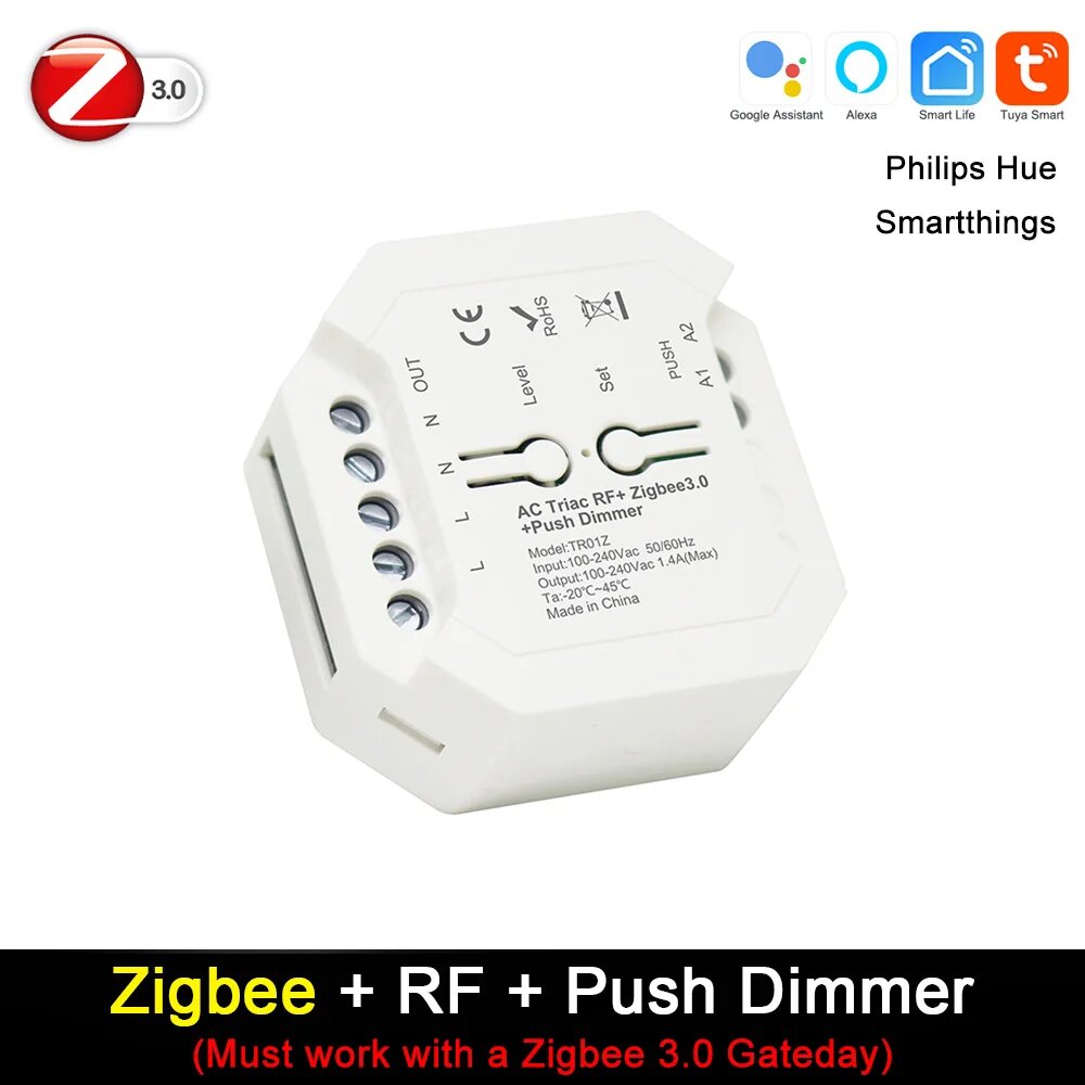 Cooleeon TRI01 WiFi Zigbee RF Диммер 220В/110В Zigbee RF Dimmer