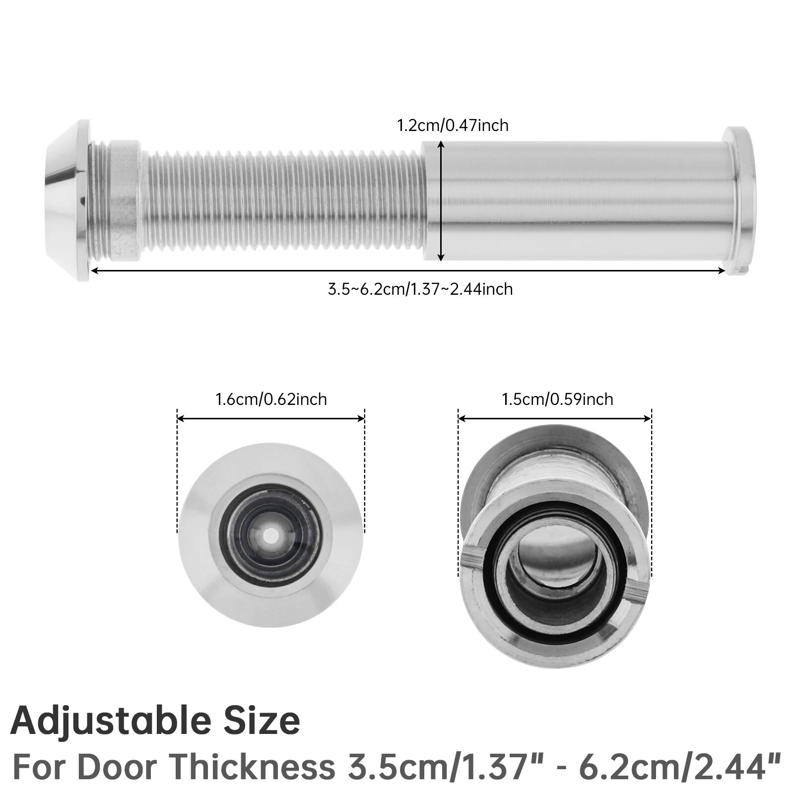 Латунный дверной глазок 160 градусов HD Brushed Nickel