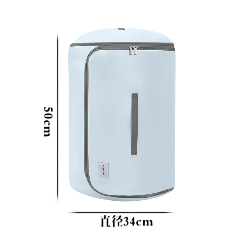 Цилиндрический мешок для хранения одеял для домашнего использования, вместительный компрессионный органайзер для упаковки одеял, одежды, летних покрывал и для перевозки.