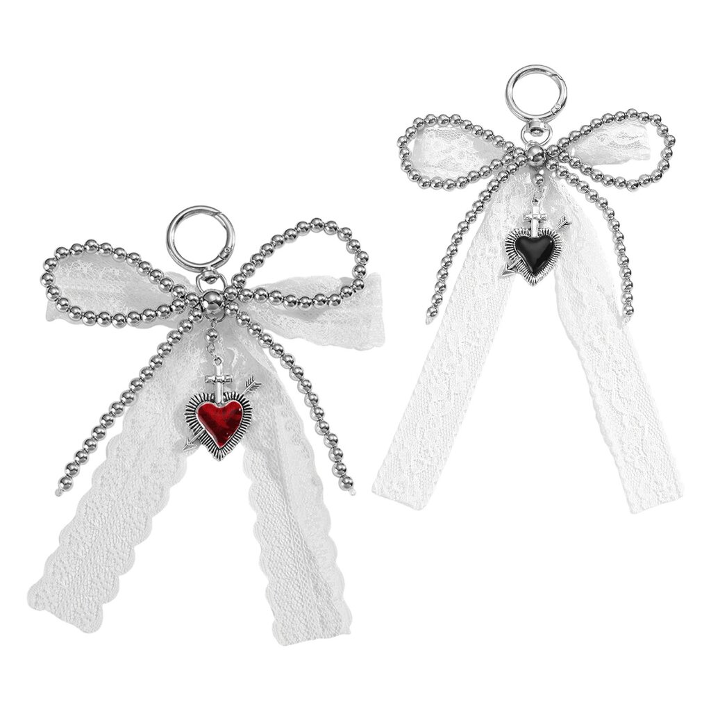 2шт Художественное Сердце Шарм Брелок Подвеска С Нежным Дизайном Из Бисера