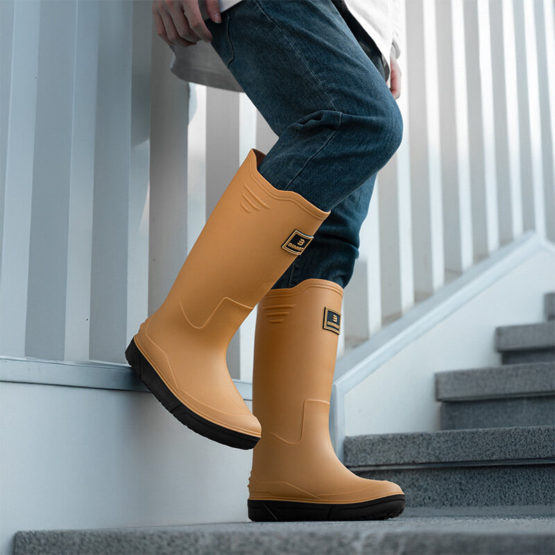 Мужские резиновые сапоги, нескользящие резиновые сапоги, высокие водонепроницаемые сапоги, нескользящая обувь для рыбалки на стройплощадке, износостойкая обувь для кухни, мужские резиновые туфлиРазмер обуви. EU:41