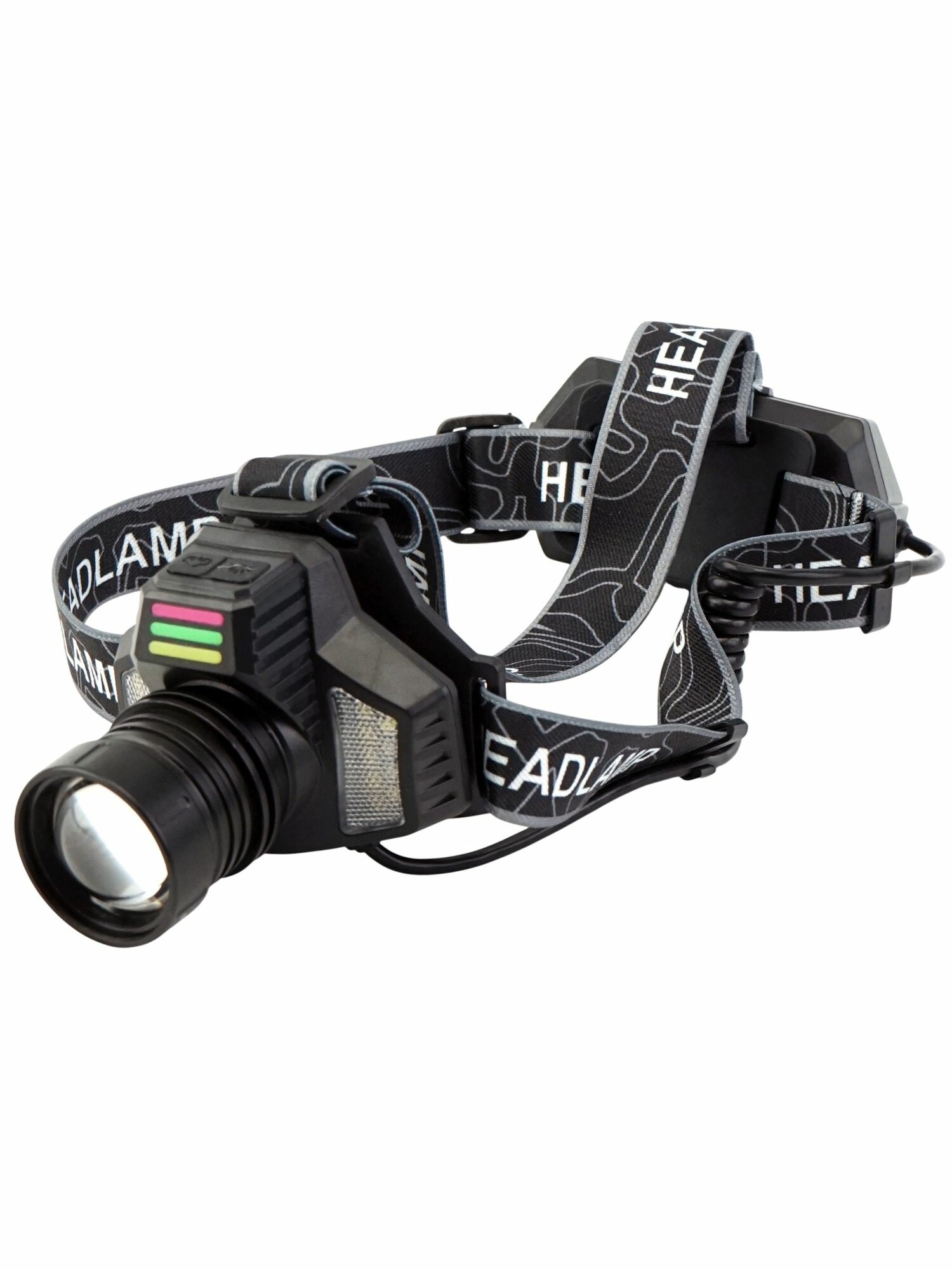 Фонарь налобный Огонь HT-3351-PM60-TG Zoom светодиодный, 3 режима (с датчиком движения)