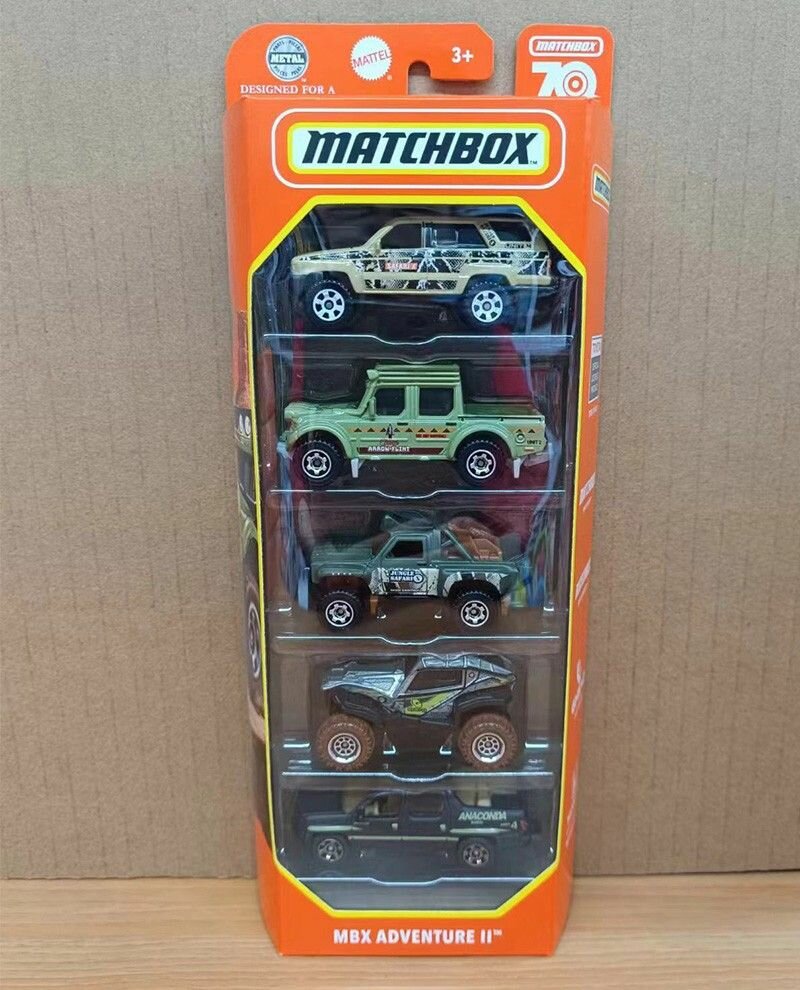 Matchbox , литые модели автомобилей 1:64, набор из 5 машинок, металлические машинки(C1817-MBX ADVENTURE II)