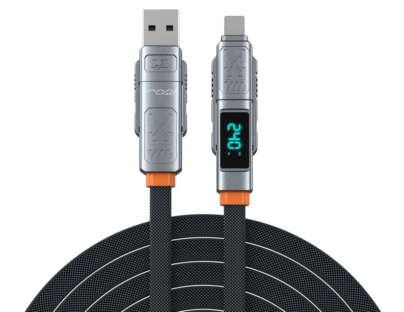 Кабель для быстрой зарядки Vyvylabs Stellar 4-в-1 мощностью 240W USB и Type-C на C + Lightning 1.5м.