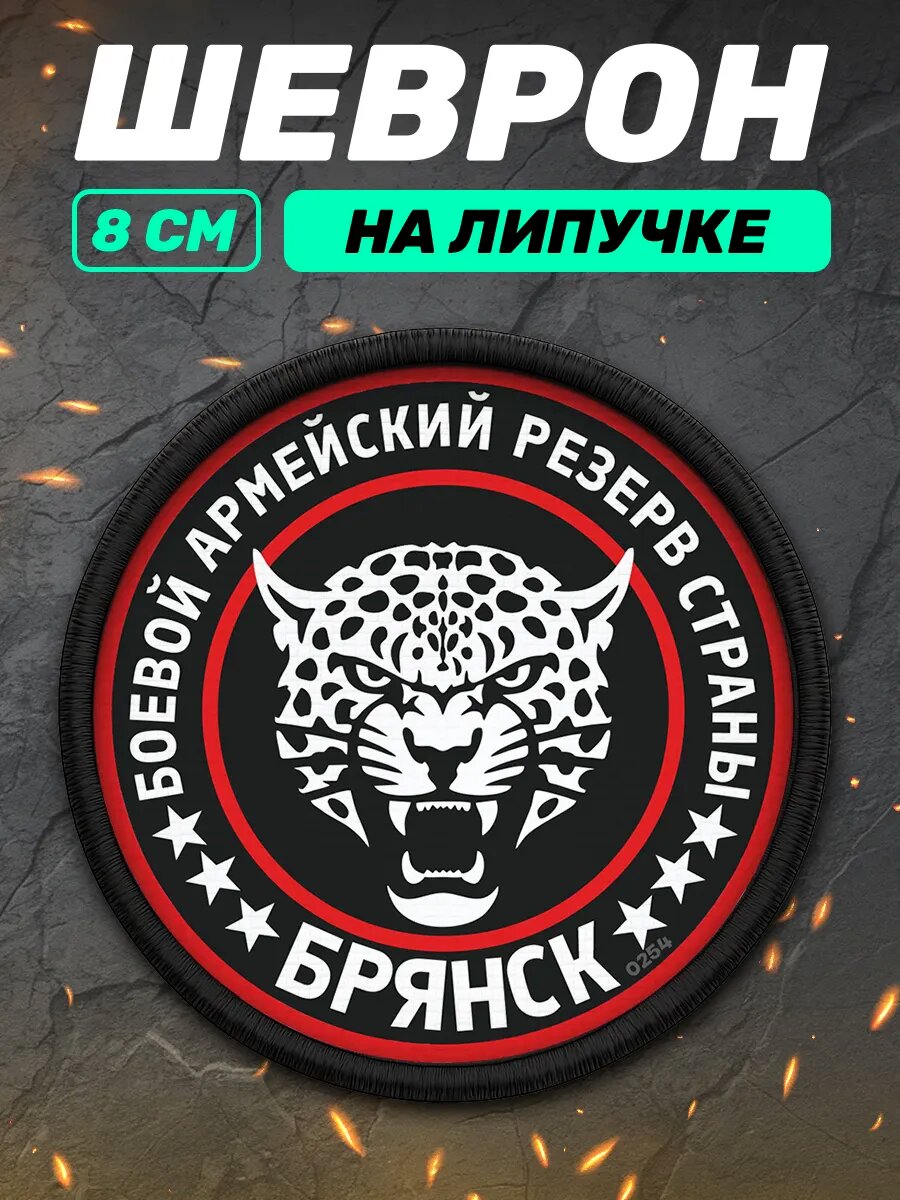 Шеврон на липучке Боевой армейский резерв барс Брянск