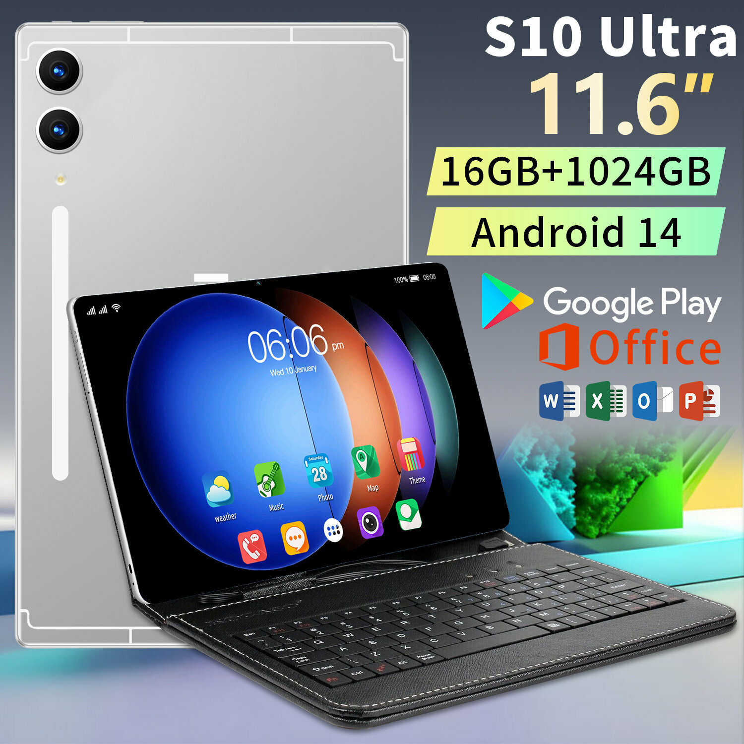 Игровой планшет S10 Ultra с клавиатурой и мышью, 11.6", 16GB/1TB, 8800mAh, Android 13