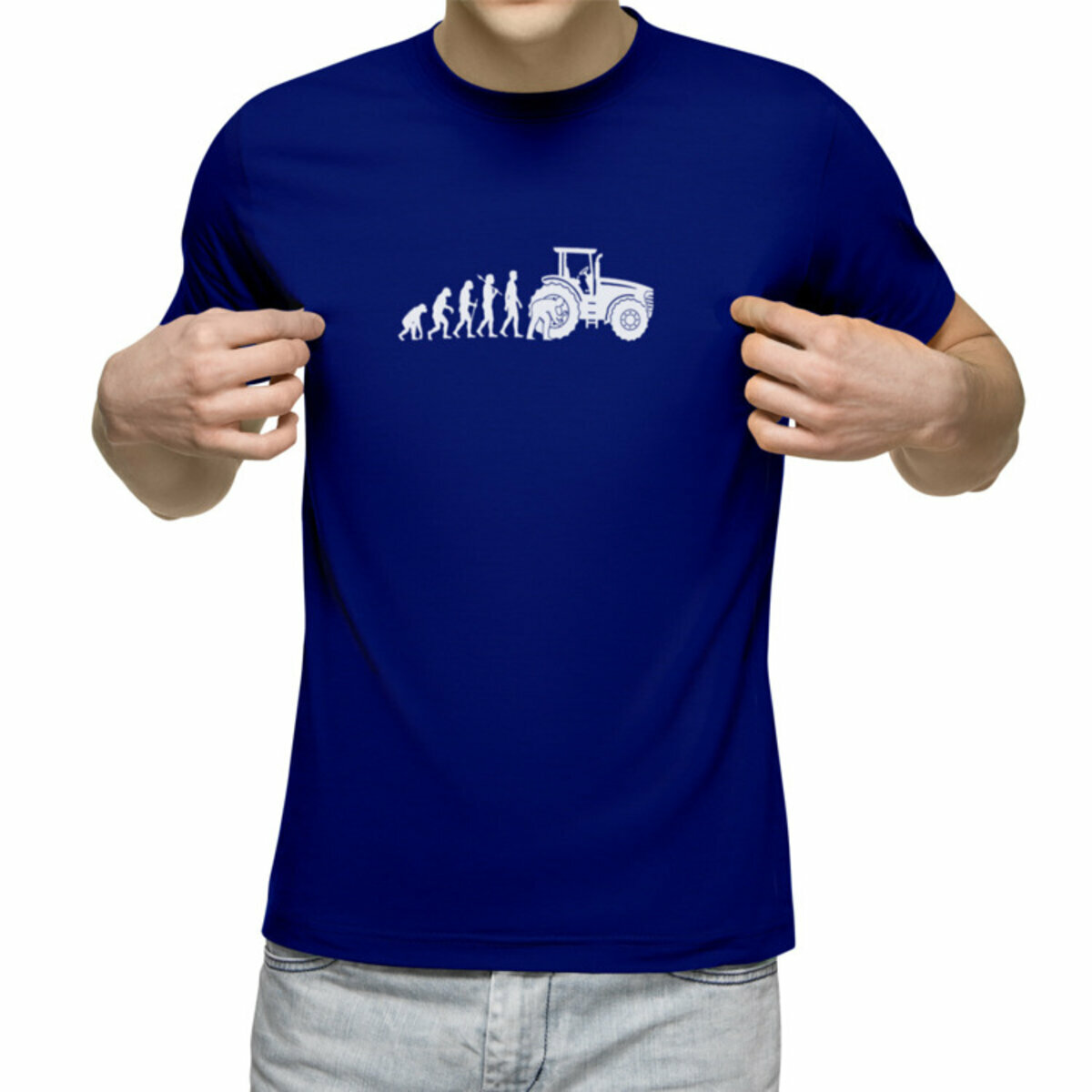 Мужская футболка «Тракторист водитель трактора в подарок шоферу» (синий, M)