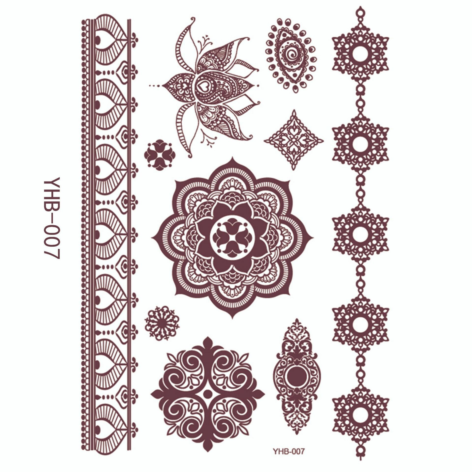 Временные татуировки хной в европейском и американском стиле, временные татуировки белого, черного и красного цветов, высококачественные временные татуировки для рук и предплечий.