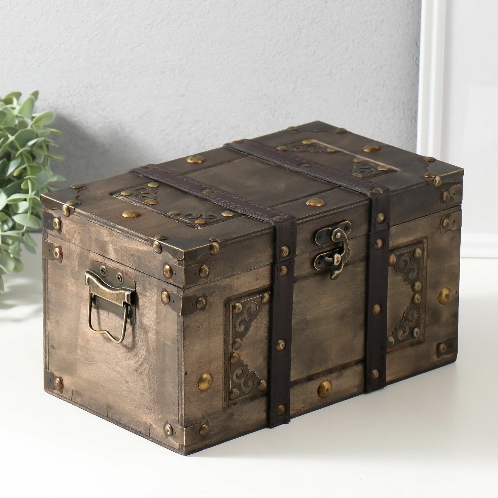 Шкатулка для украшений "Сундук. Пальмира", дерево, 28x16x16 см