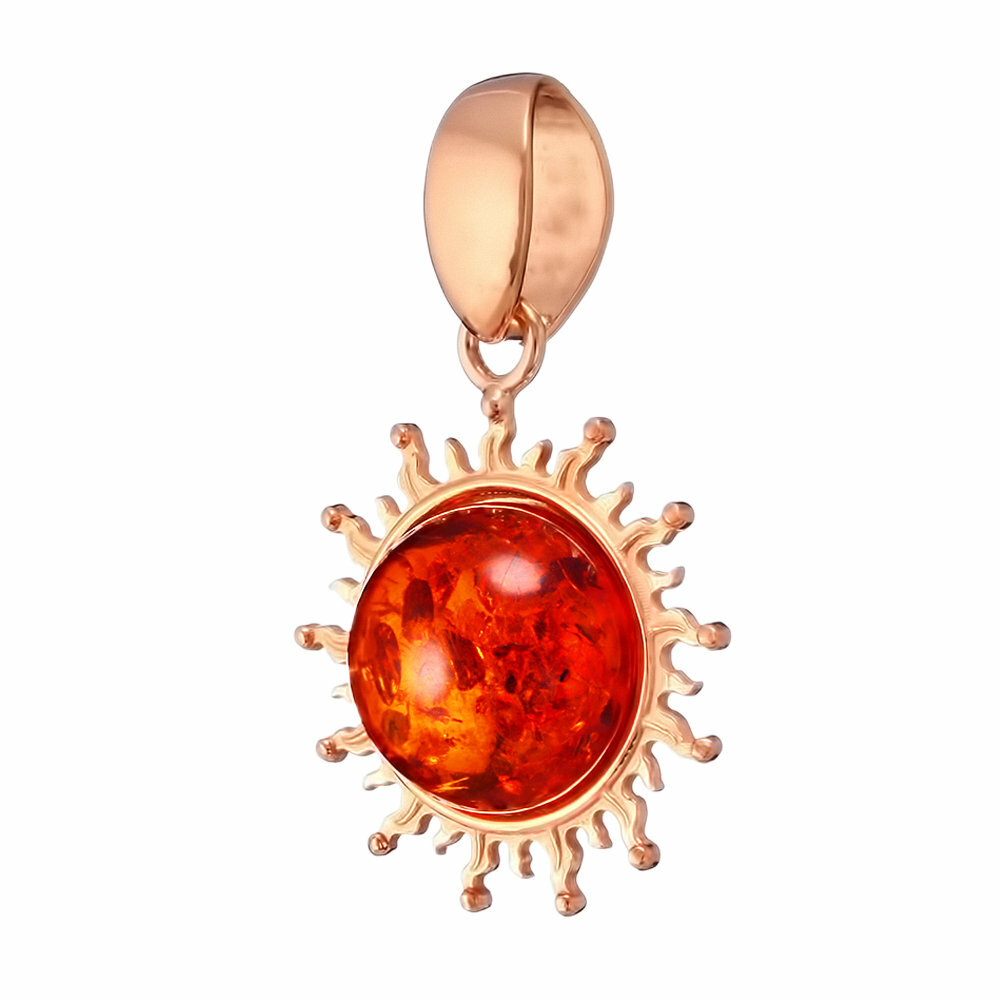 Подвеска, серебро, 925 проба, янтарь