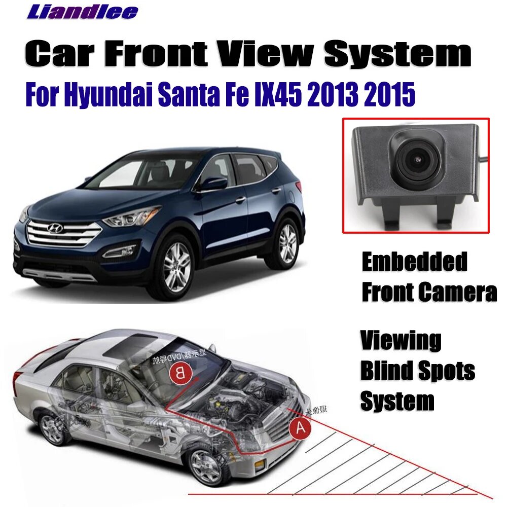 Встроенная автомобильная камера переднего вида для Hyundai Santa Fe ix45 2013-2018, аксессуары для парковки, водонепроницаемая, ночное видение, HD CCD камера
