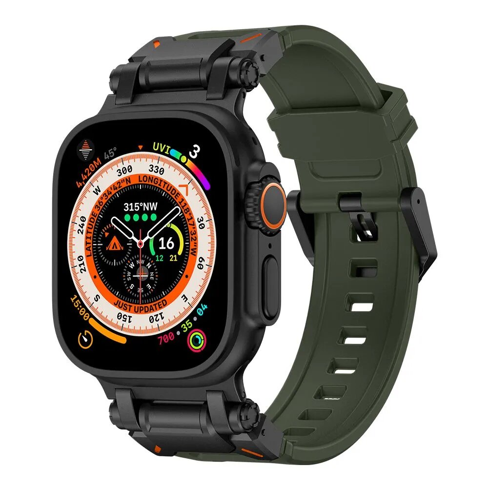 Силиконовый ремешок для apple watch series 10 9 8 7 6 5 4 46 мм 45 мм 44 мм ultra 49 мм, мужской спортивный ремешок