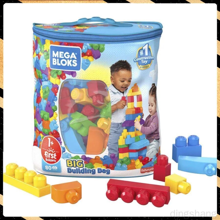 Mega Bloks Big Building Bag 80 блоков для строительства для детей от 1 года