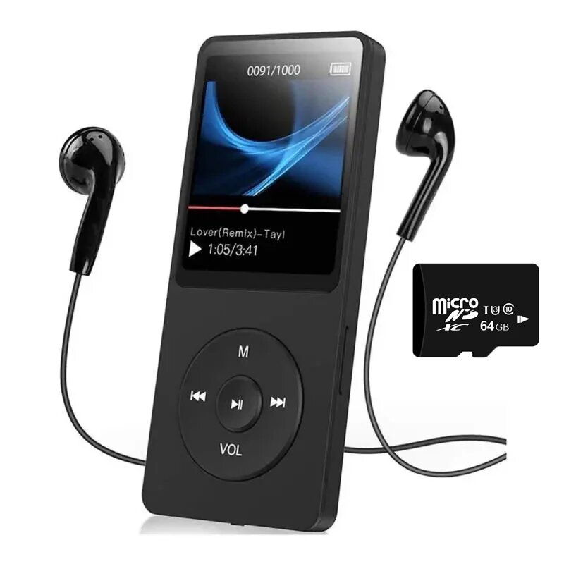 MP3 плеер 64ГБ с картой памяти