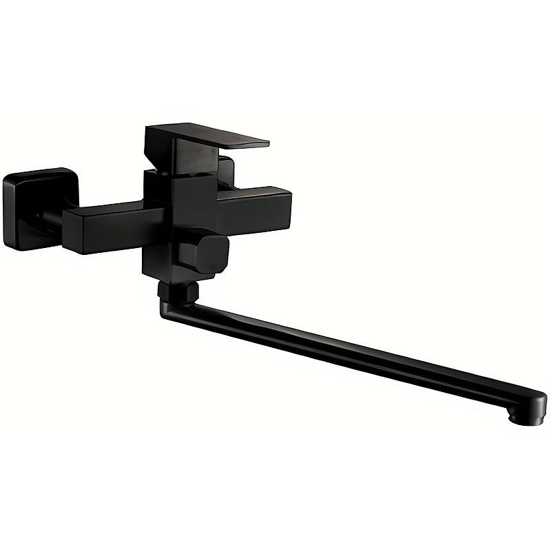Смеситель для ванны Haiba HB803-7 HB22803-7 черный матовый, универсальный, рычажное управление, нержавеющая сталь
