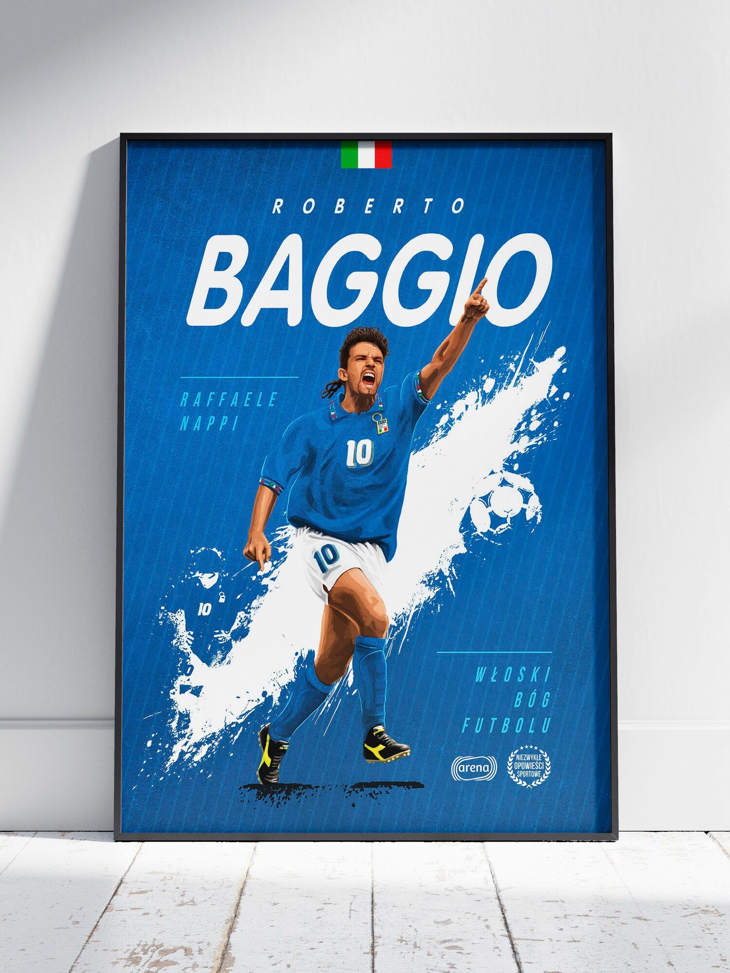 Плакат на стену для интерьера Нападающие Футбол (Роберто Баджо - Roberto Baggio 3) - Постер по спорту и физической активности формата A4 (21x30 см)