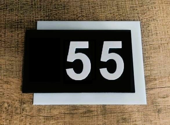 Цифры на дверь, табличка с номером черная 55