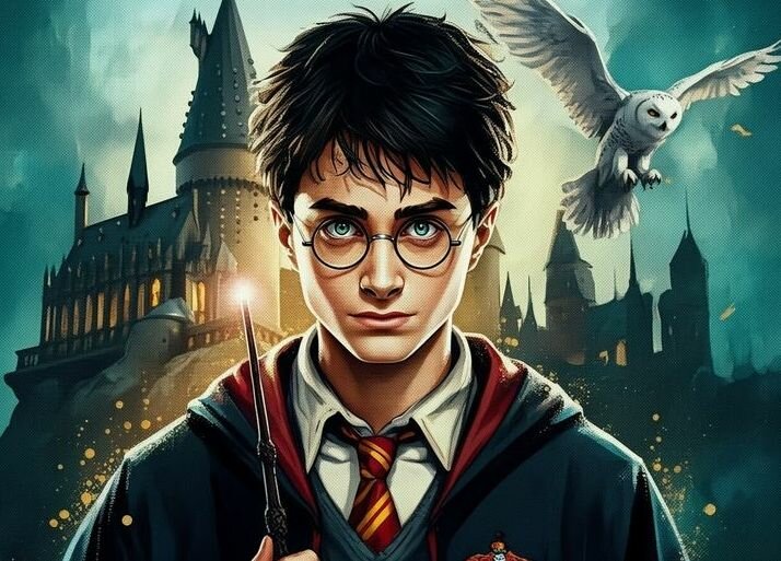 Алмазная Мозаика "Гарри Поттер (Harry Potter). Гарри Поттер И Философский Камень." 40*60 См, Безрамная, Идеальна Для Дома, Украшения, Подарков.