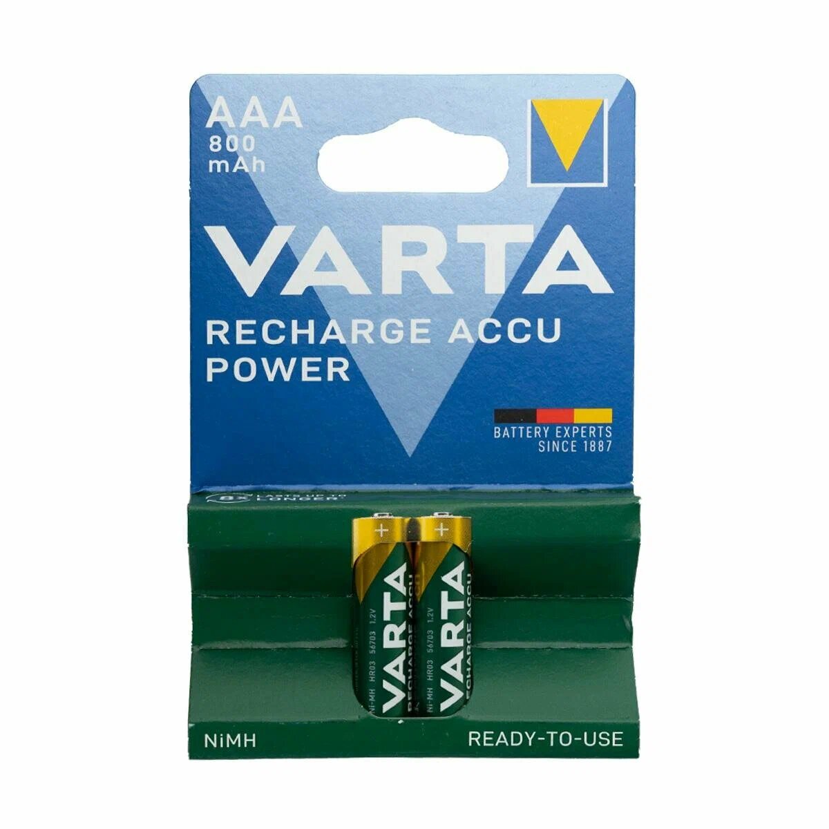 Аккумуляторная батарейка VARTA Recharge Accu Power AAA 800mAh BL2 (2 шт. в блистере) 56703101402