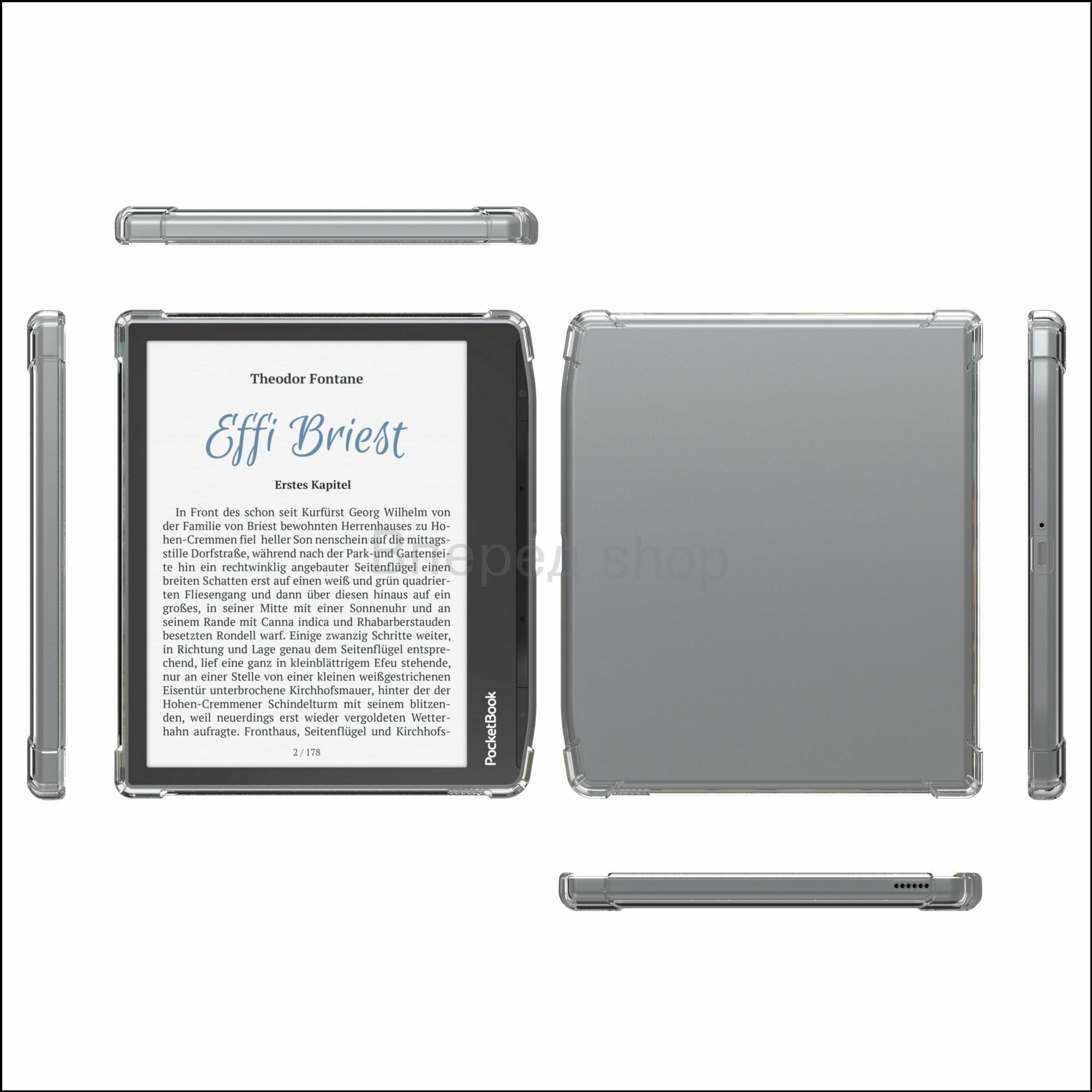 BOZHUORUI Прозрачный чехол для 7-дюймового Pocketbook 700 Era/Pocketbook Era Color e-Reader - Легкая ультратонкая прозрачная силиконовая гибкая мягкая задняя крышка
