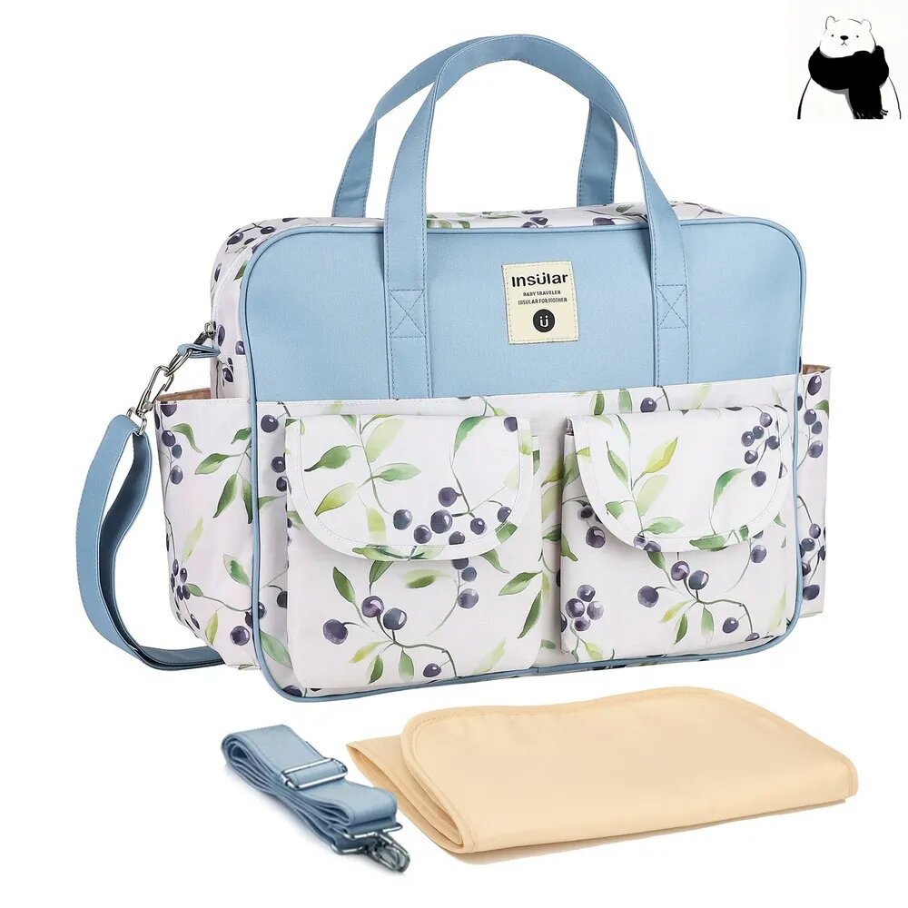 Diaper bag Сумка органайзер для коляски и мамы с термокарманами 39x12.5x33cm