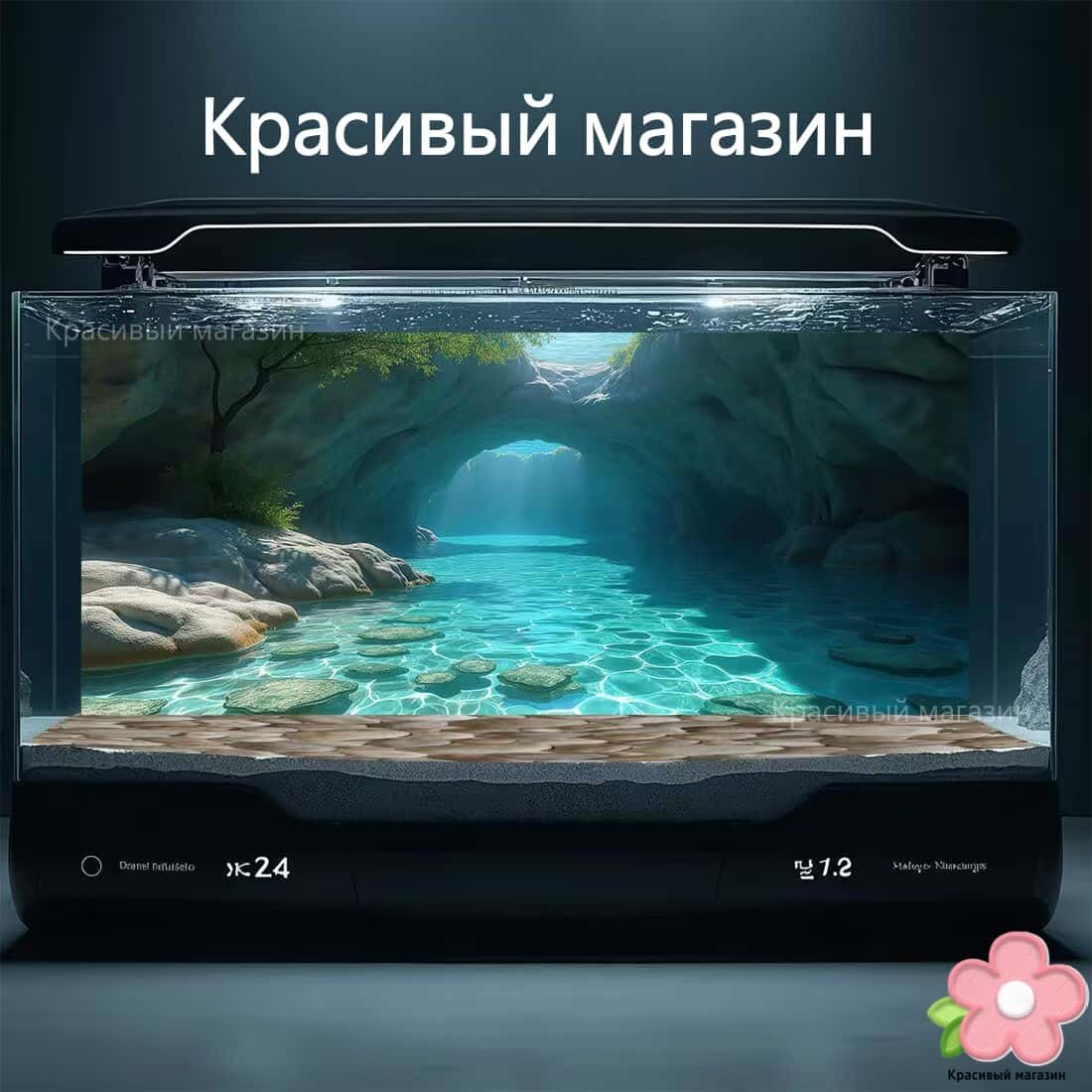 Фон для аквариума Декорации Легкий дождь на море,100x50см морской пейзаж аквариумный декор