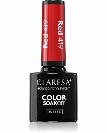 Лак для ногтей Claresa SoakOff UV/LED Color Warm Feelings, красный, 5 г