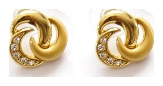 Серьги пусеты Karpinski, Swarovski Zirconia, размер 0 мм, золото — фото 1