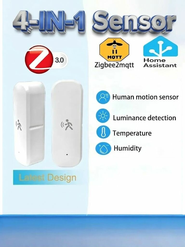 Zigbee 3.0 Интеллектуальный датчик движения человека, датчик температуры и влажности, функция три в одном, батарея питания более удобна