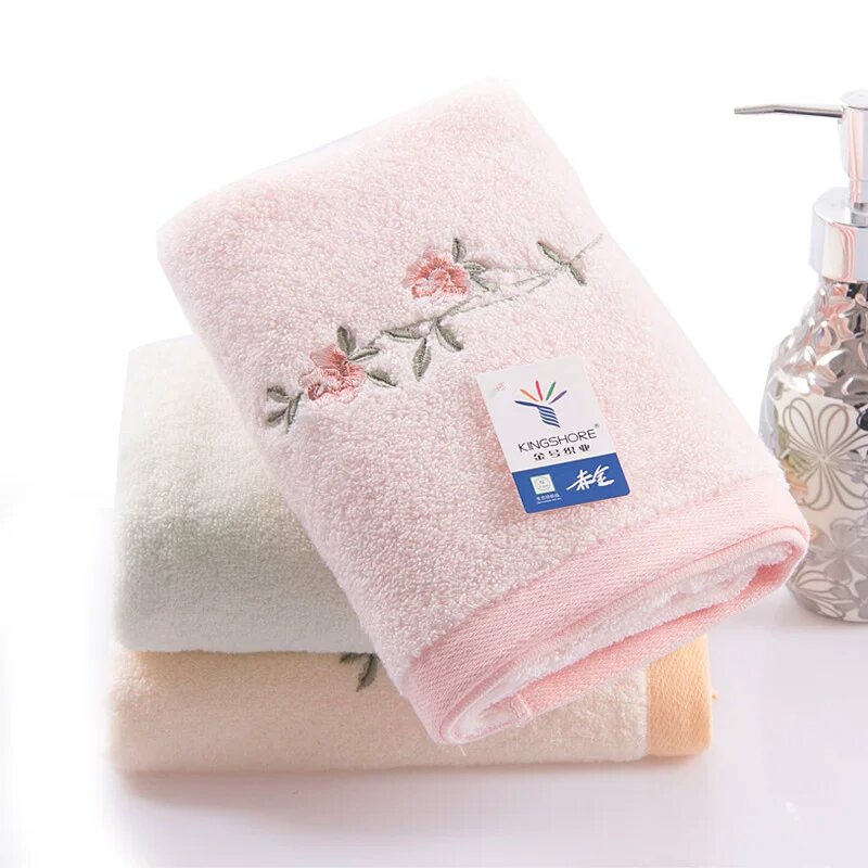 Jin Hao Extra Thick Cotton Face Towel Set 78x38cm Soft Absorbent for Bathing and Washing Pink Green Yellow Single Pieces