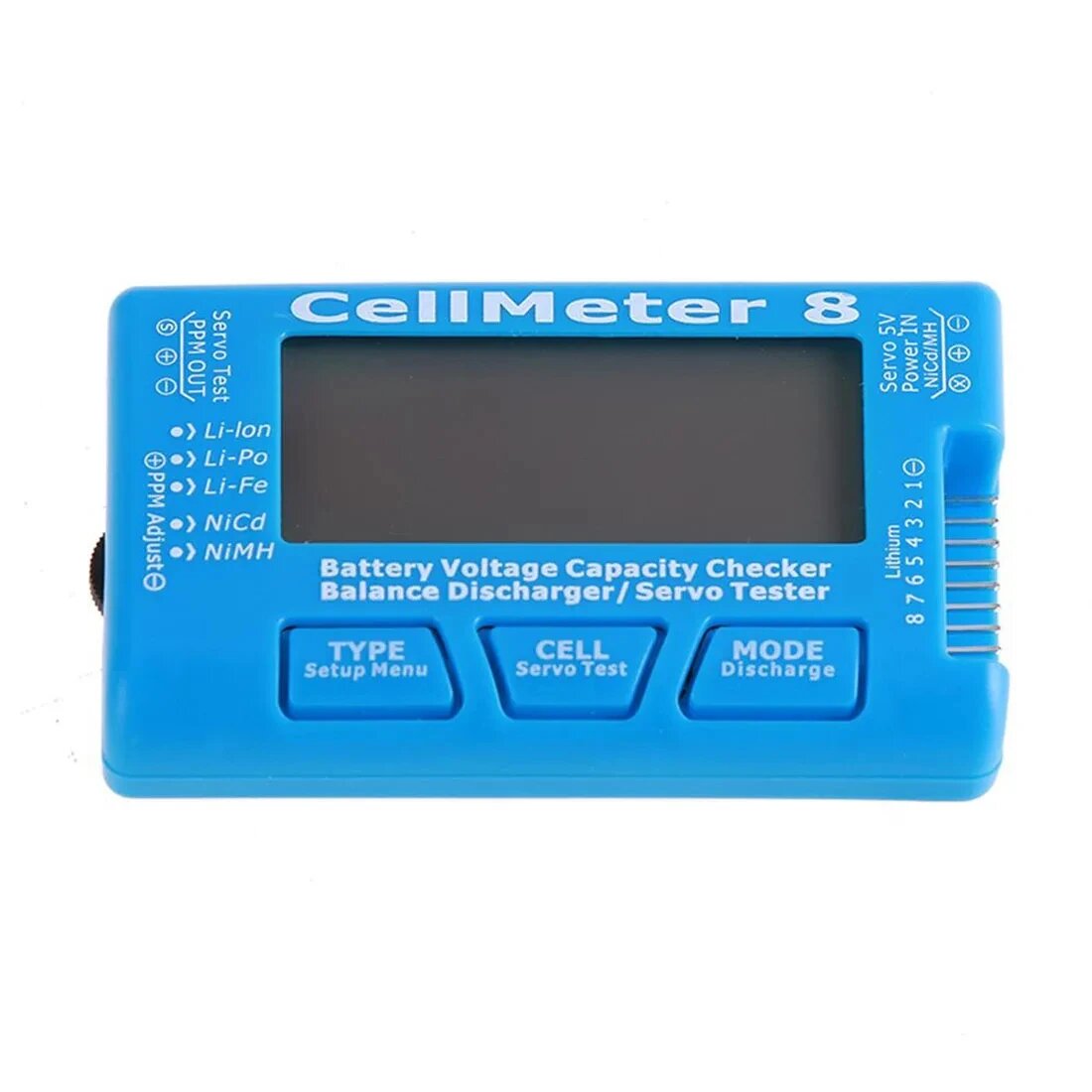 CellMeter 8 Батарейный тестер, разряжатель, Servo Tester, Cellmeter-8