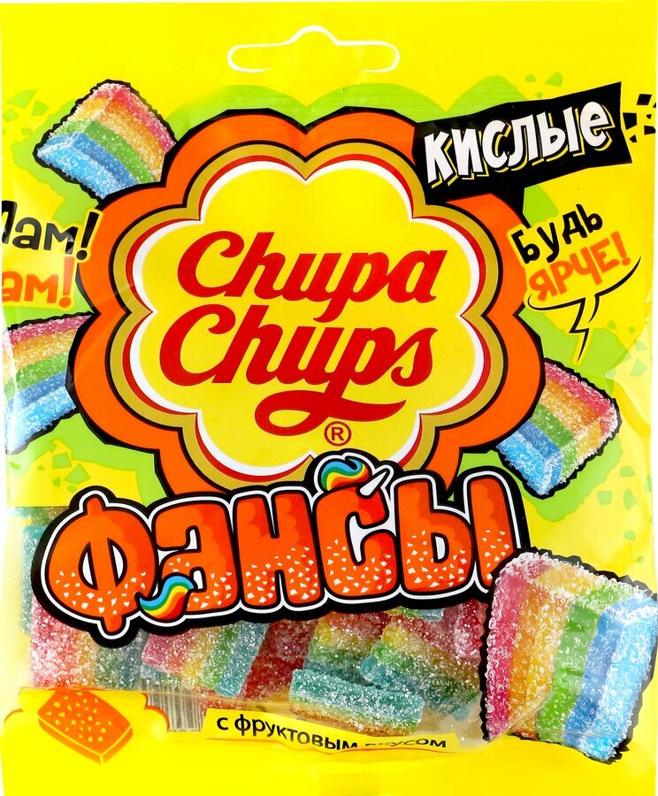 Мармелад жевательный CHUPA CHUPS Фансы c фруктовым вкусом, 70г