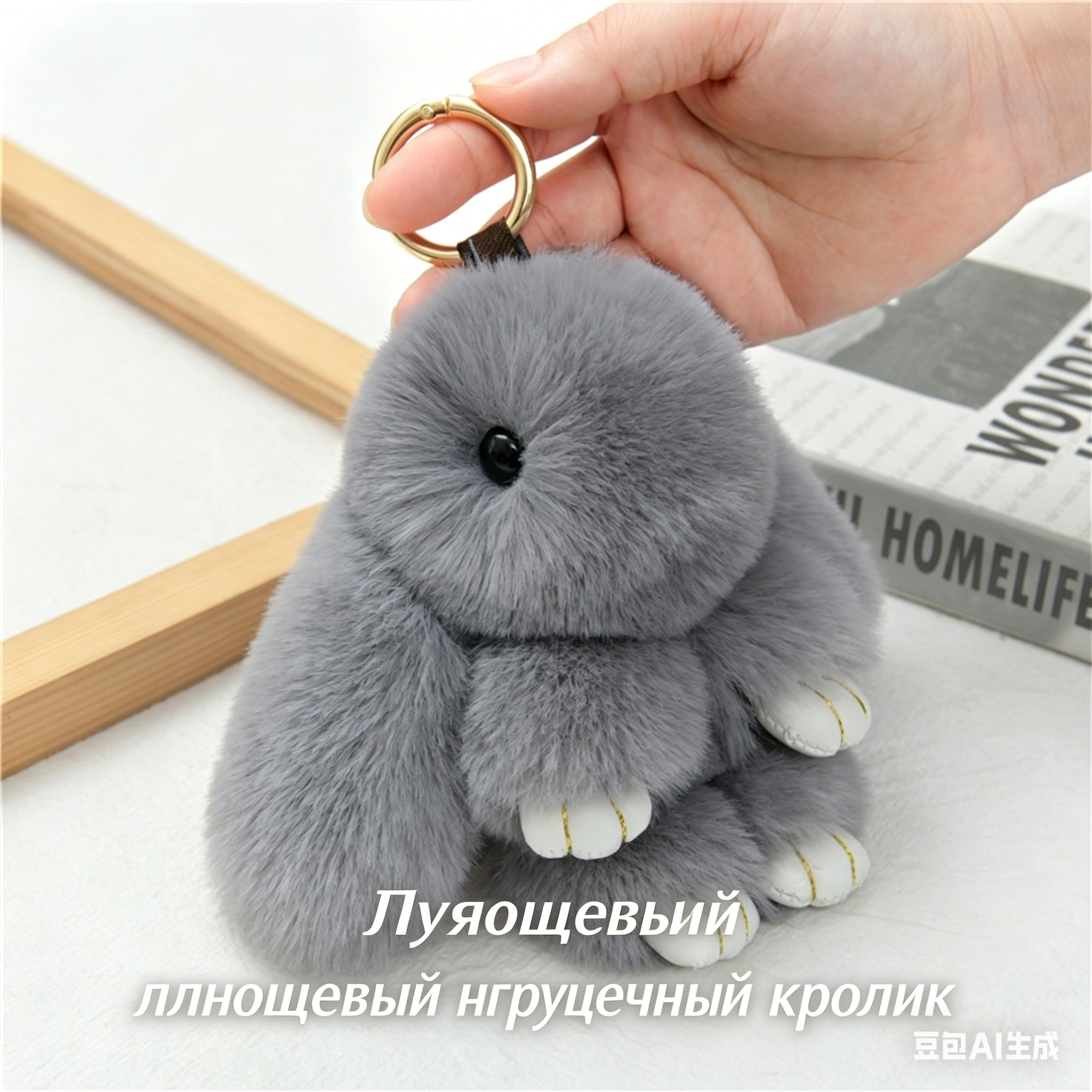 Плюшевый игрушечный кролик, брелок-подвеска из плюша, 13*7 см