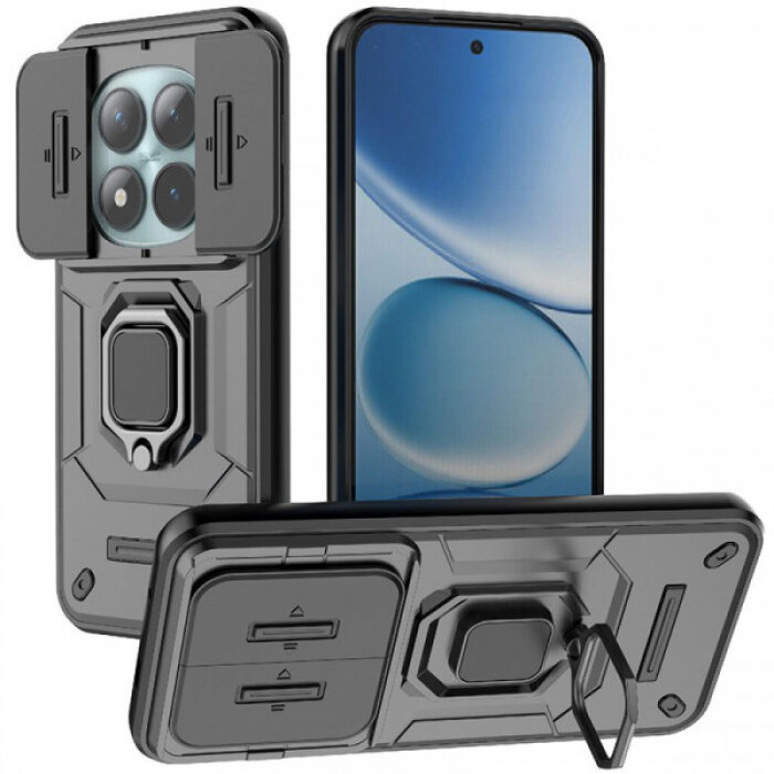 Transformer Ring Holder Противоударный чехол с кольцом и шторкой камеры для Xiaomi Redmi Note 15 Pro Plus