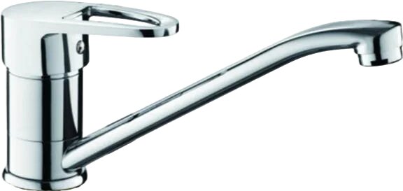 Смеситель для кухни D-lin D154452-6 с поворотным изливом, хром, глянцевый, однорычажный, с керамическим картриджем