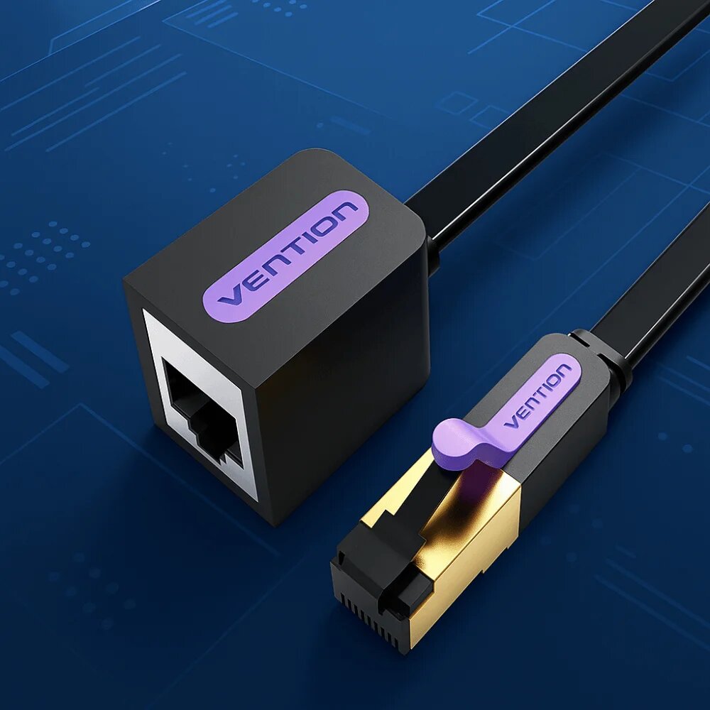 Кабель Ethernet Cat7, черный, 0.5m — фото 1
