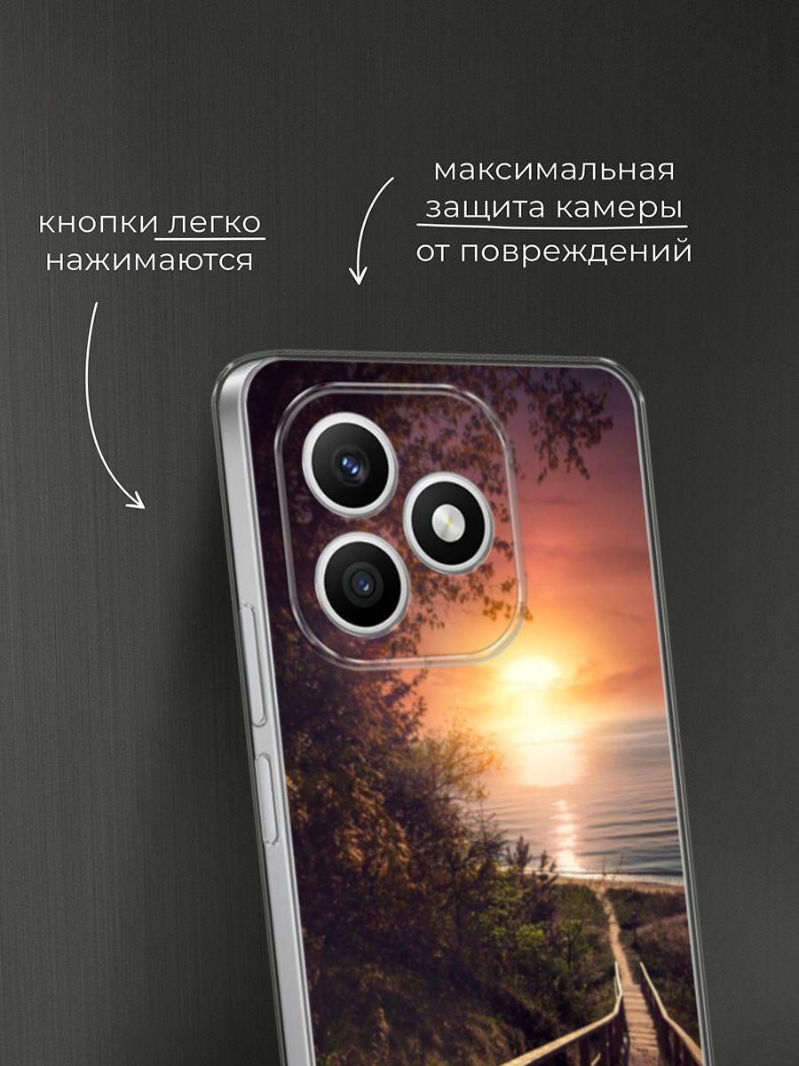 Силиконовый чехол на Honor X8d / Хонор X8d с принтом Мост у воды — фото 1