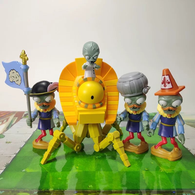 Plants vs. Zombies 3 благородных зомби + флаг + Египетский гигантский зомби с оружием миньонов, детская игрушка