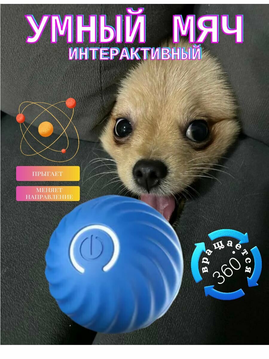 Интерактивная игрушка для собак и кошек умный мяч