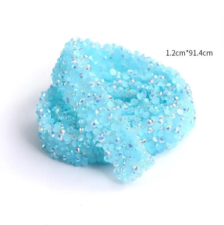 Самоклеящаяся лента со стразами, 1.2 см, J Aquamarine AB