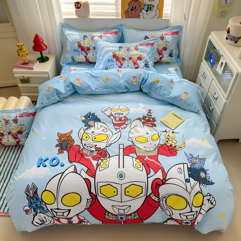Комплект постельного белья Ultraman из четырех предметов, из чистого хлопка, 1.2m предметов, детское постельное белье с