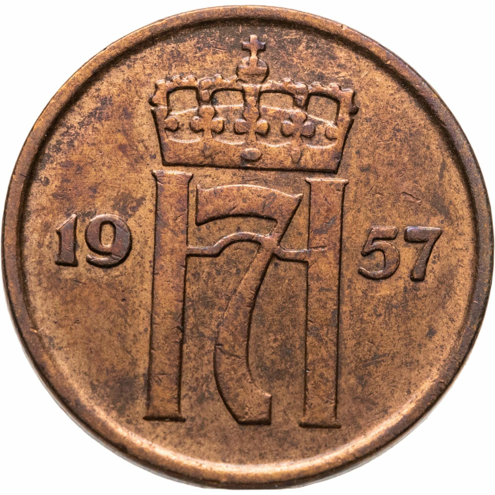 Норвегия 2 эре (ore) 1957 — фото 1