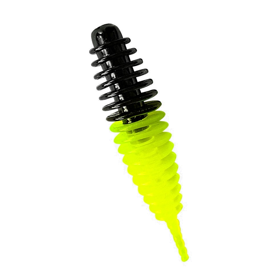 Силиконовая приманкаTROUT BAIT в банке, JUMBO 50, СЫР, COL. 18 (Black-Lemon)