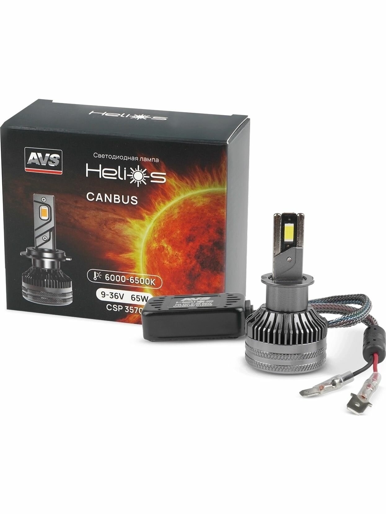 Светодиодная лампа AVS Helios , 9-36V, 65W, 2 шт.