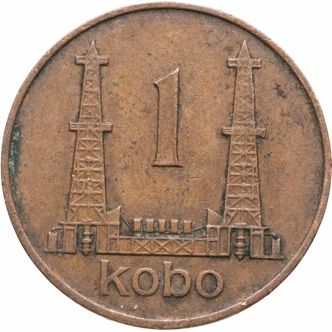Нигерия 1 кобо kobo 1973, Бронза, в сохранности XF