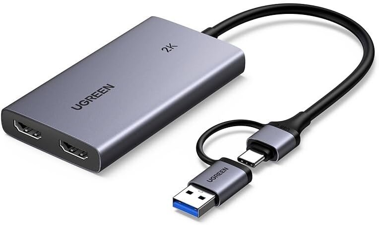Карта видеозахвата UGREEN CM726 4K@30Hz HDMI Loop Out Video Capture Card для стрима игр Switch 2/PS5/Xbox/PC/Mac (25773)