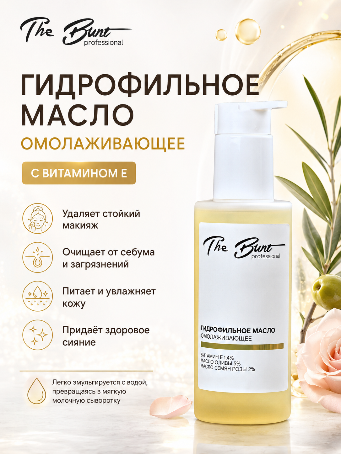 The Bunt Professional Гидрофильное масло омолаживающее, 150 мл