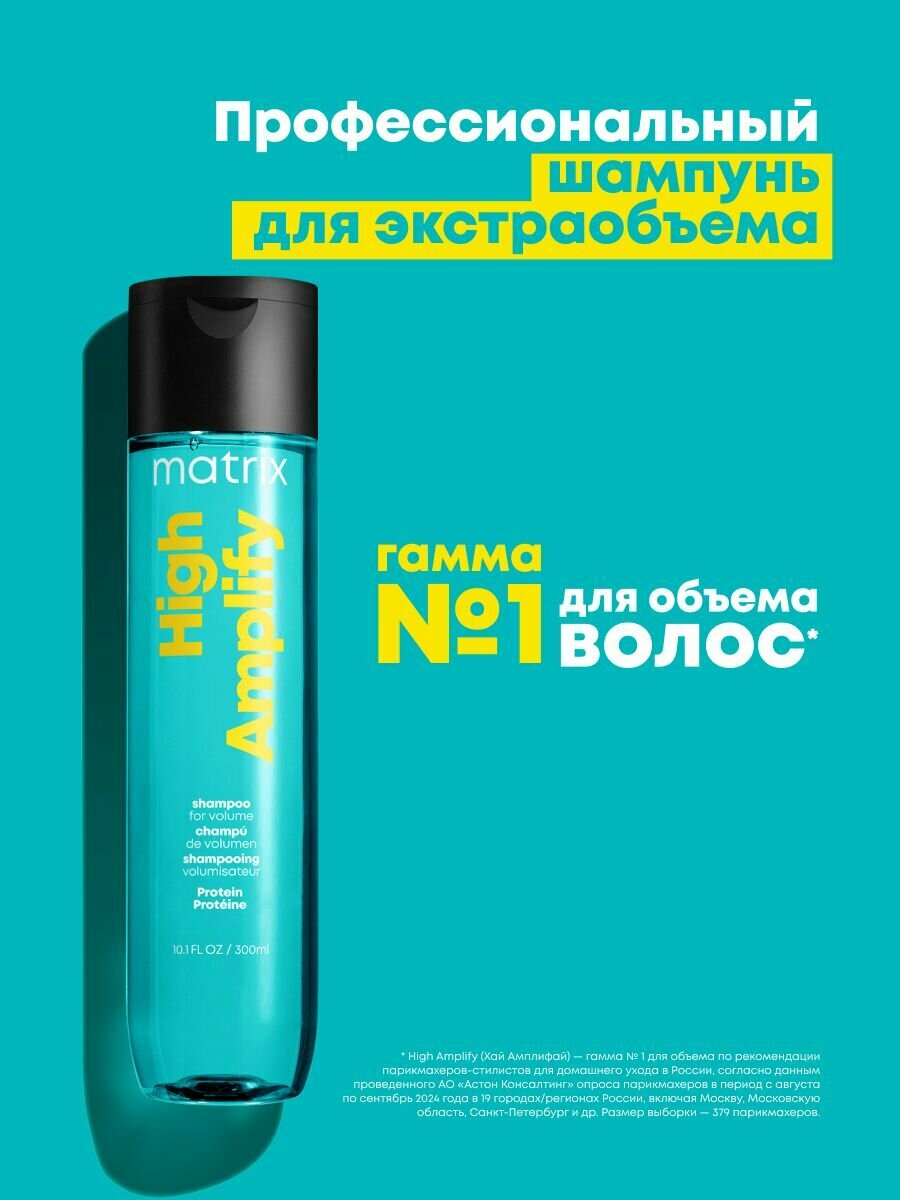 Matrix Профессиональный шампунь High Amplify для очищения жирных волос и объема у корней, 300 мл